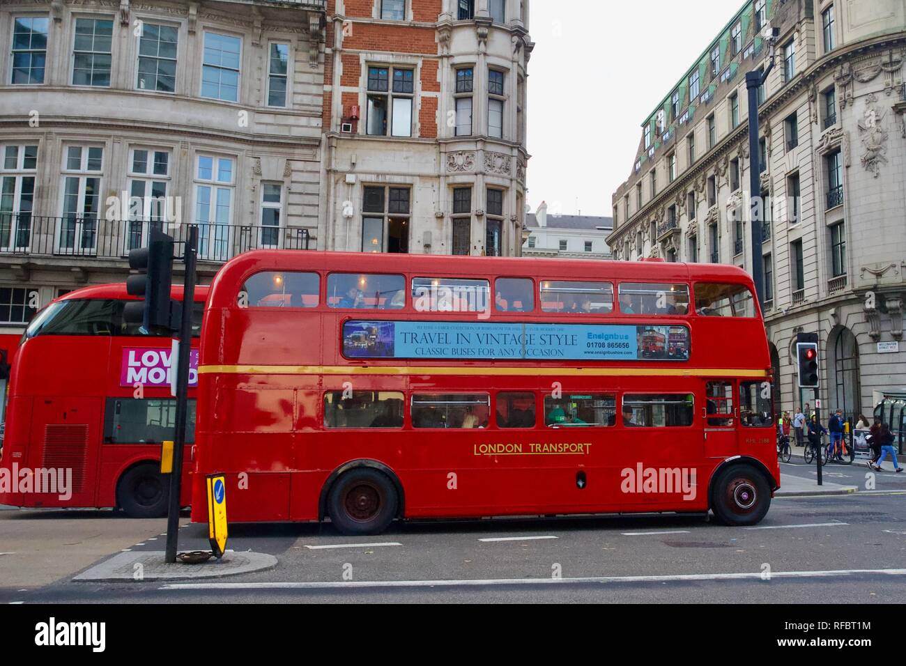 Red bus, London, England Stock Photo - Alamy