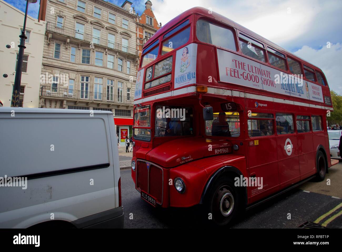 Red bus, London, England Stock Photo - Alamy