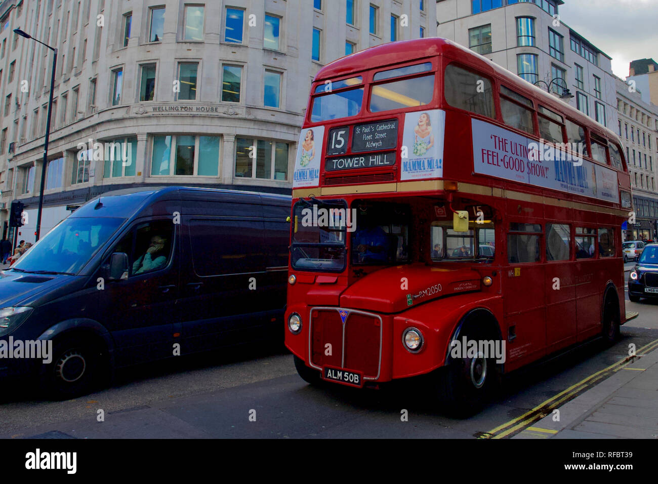 Red bus, London, England Stock Photo - Alamy
