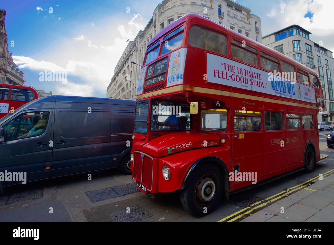 Red bus, London, England Stock Photo - Alamy