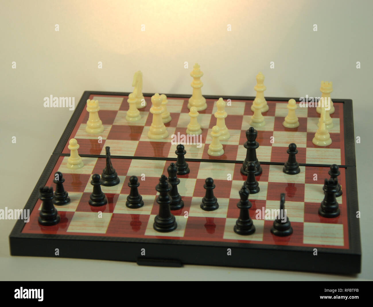 Chessboard, the pieces are arranged Game Stock Photo - Alamy