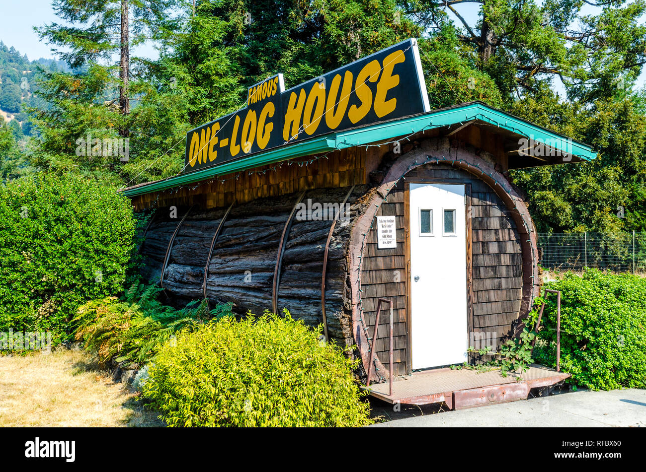 The One Log House in Garberville California USA Stock Photo - Alamy