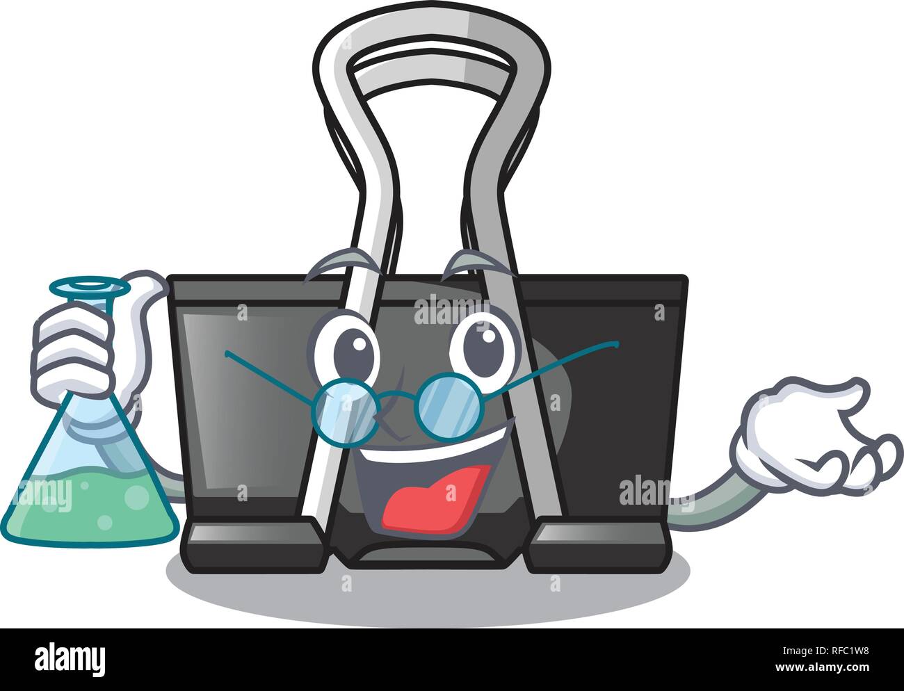 Professor binder clip isolated on the cartoon Stock Vector Image & Art ...