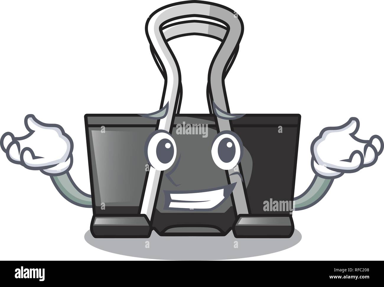 Grinning binder clip isolated on the cartoon Stock Vector Image & Art ...