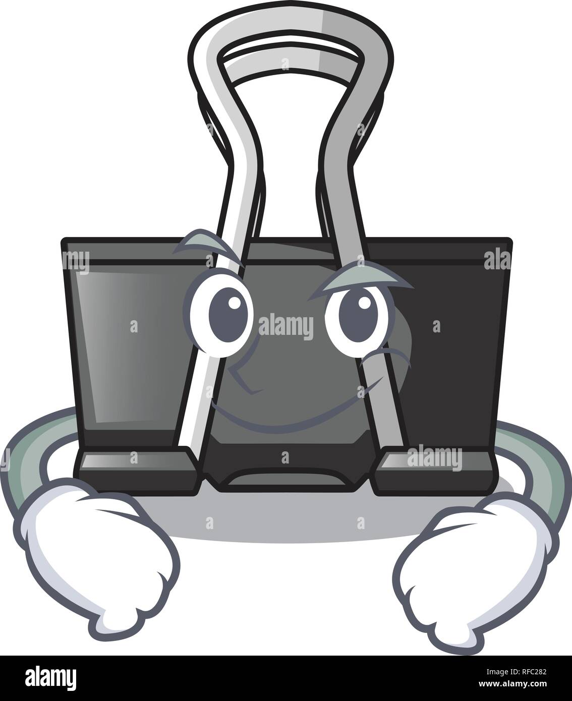 Smirking binder clip isolated on the cartoon Stock Vector Image & Art ...