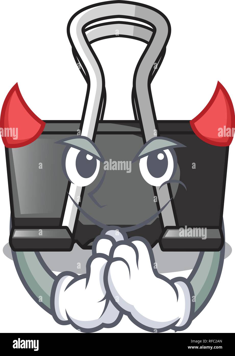 Devil cartoon binder clip above wooden table Stock Vector Image & Art ...