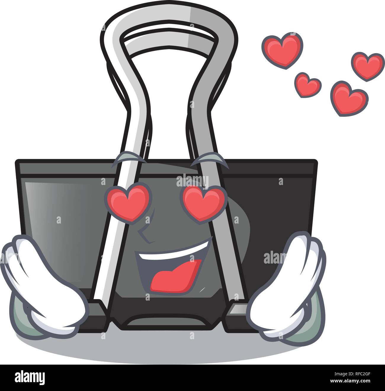 In love cartoon binder clip above wooden table Stock Vector Image & Art ...