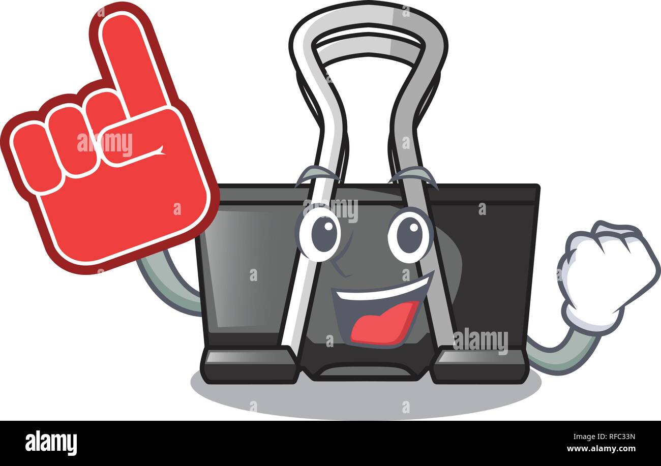 Foam finger binder clip for charcter on documents Stock Vector Image ...