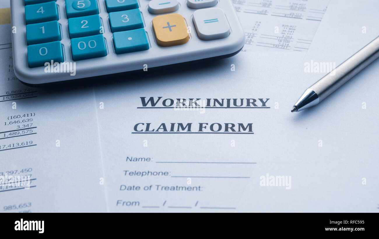 work injury claim form Stock Photo - Alamy