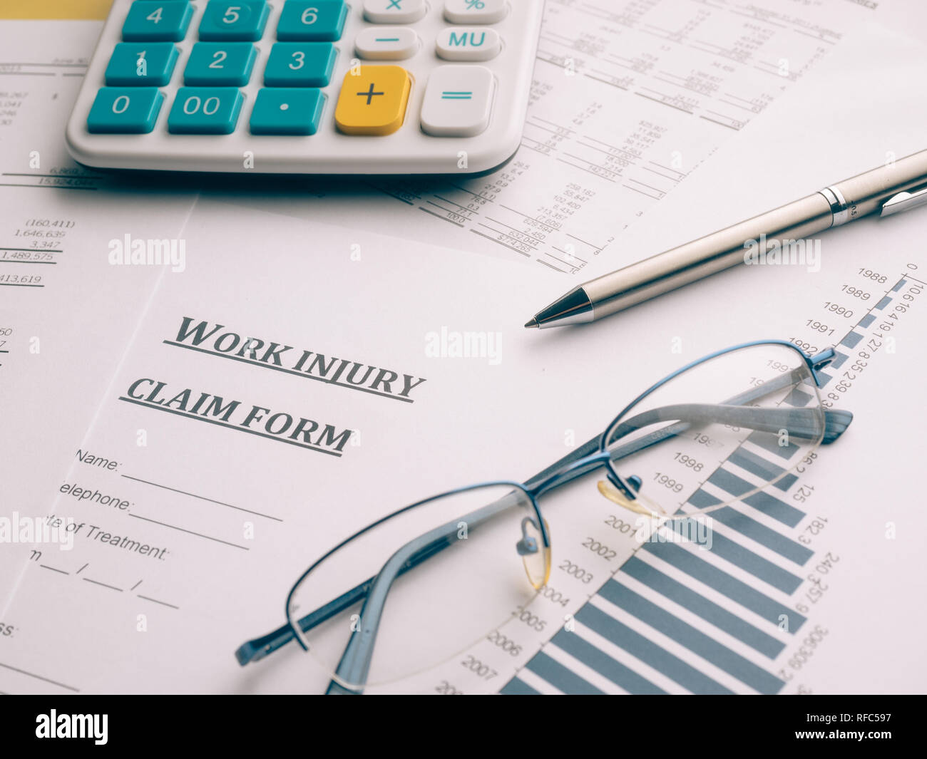 work injury claim form Stock Photo - Alamy