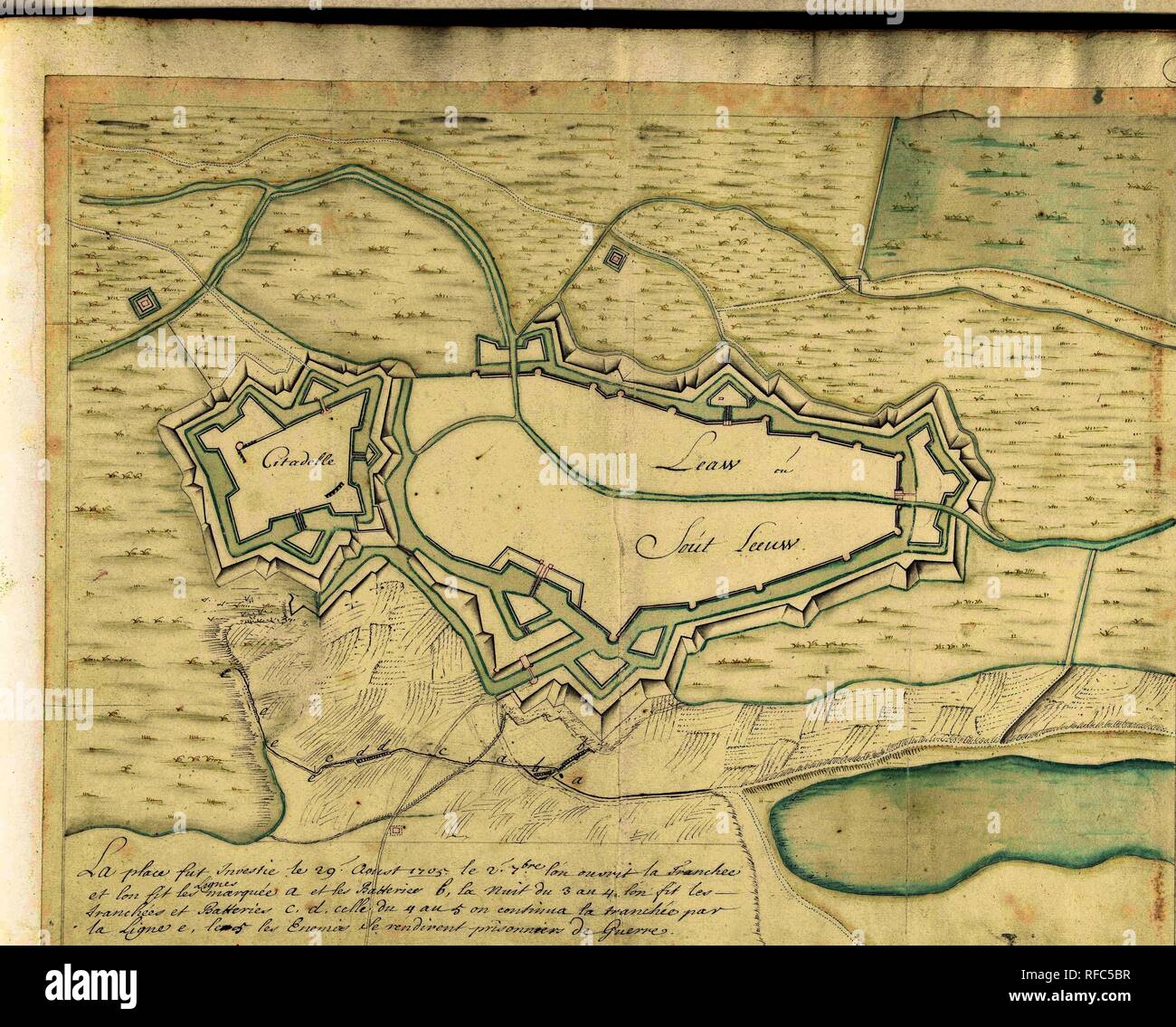 Map of Zoutleeuw, 1705. Draughtsman: Samuel Du Ry de Champdoré. Dating ...