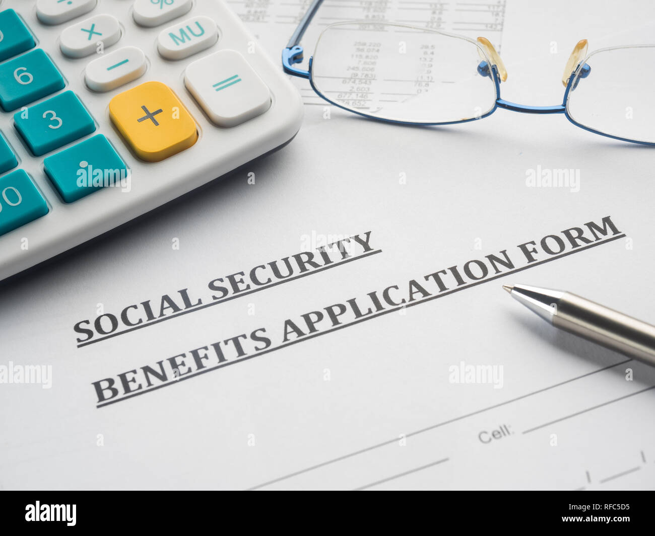 social security benefits application form Stock Photo - Alamy