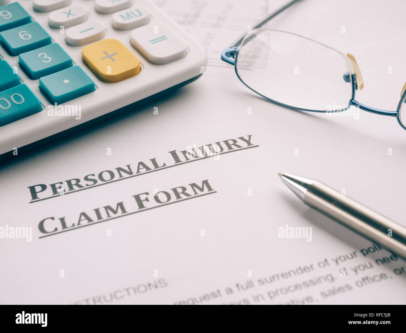 personal injury claim form Stock Photo - Alamy