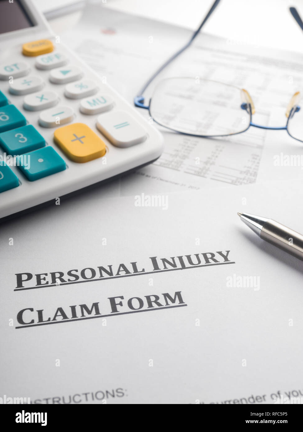 personal injury claim form Stock Photo - Alamy