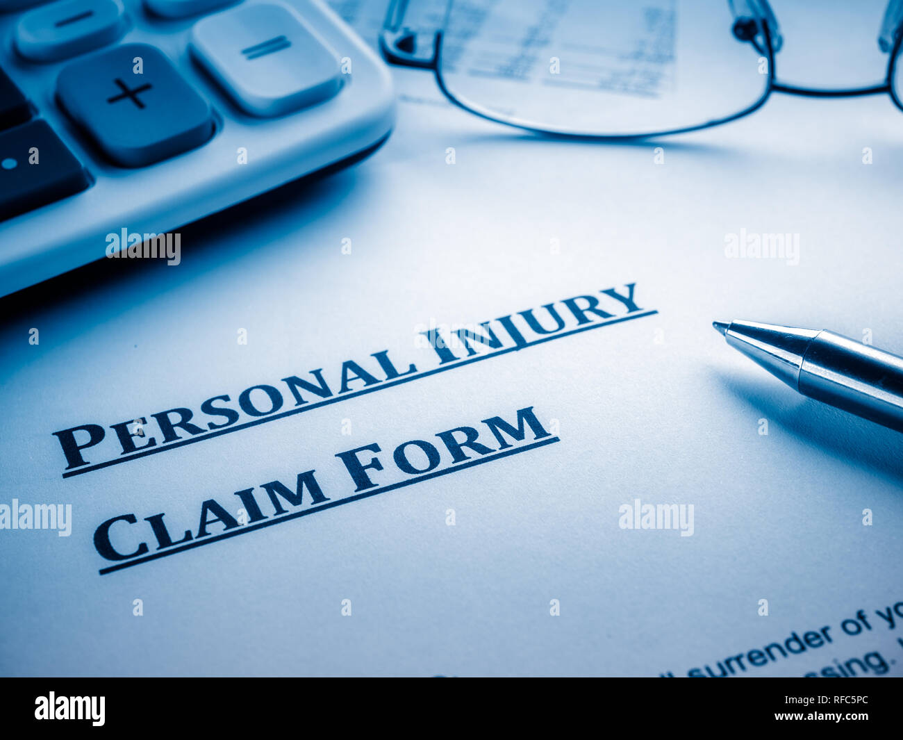 personal injury claim form Stock Photo - Alamy