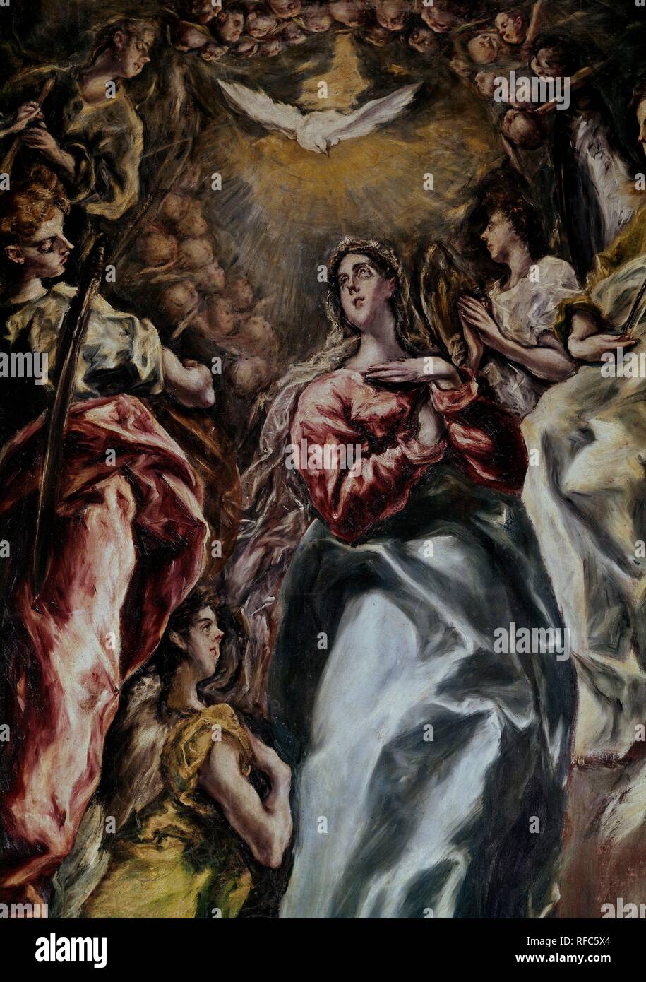 'The Assumption of the Virgin Mary' (detail), 1607-1613, Oil on canvas ...