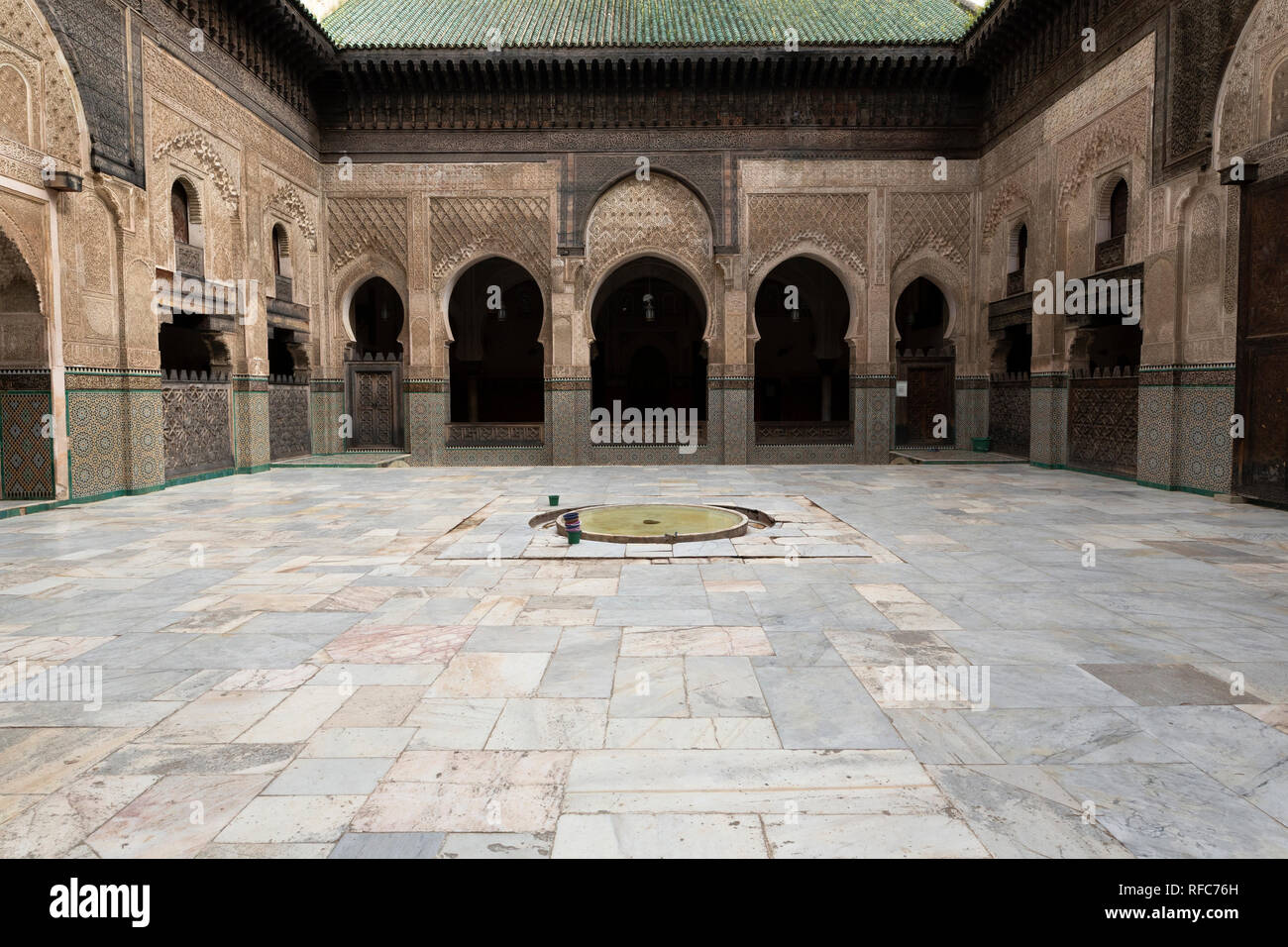 Inside interior of The Madrasa Bou Inania ( Medersa el Bouanania ) is ...