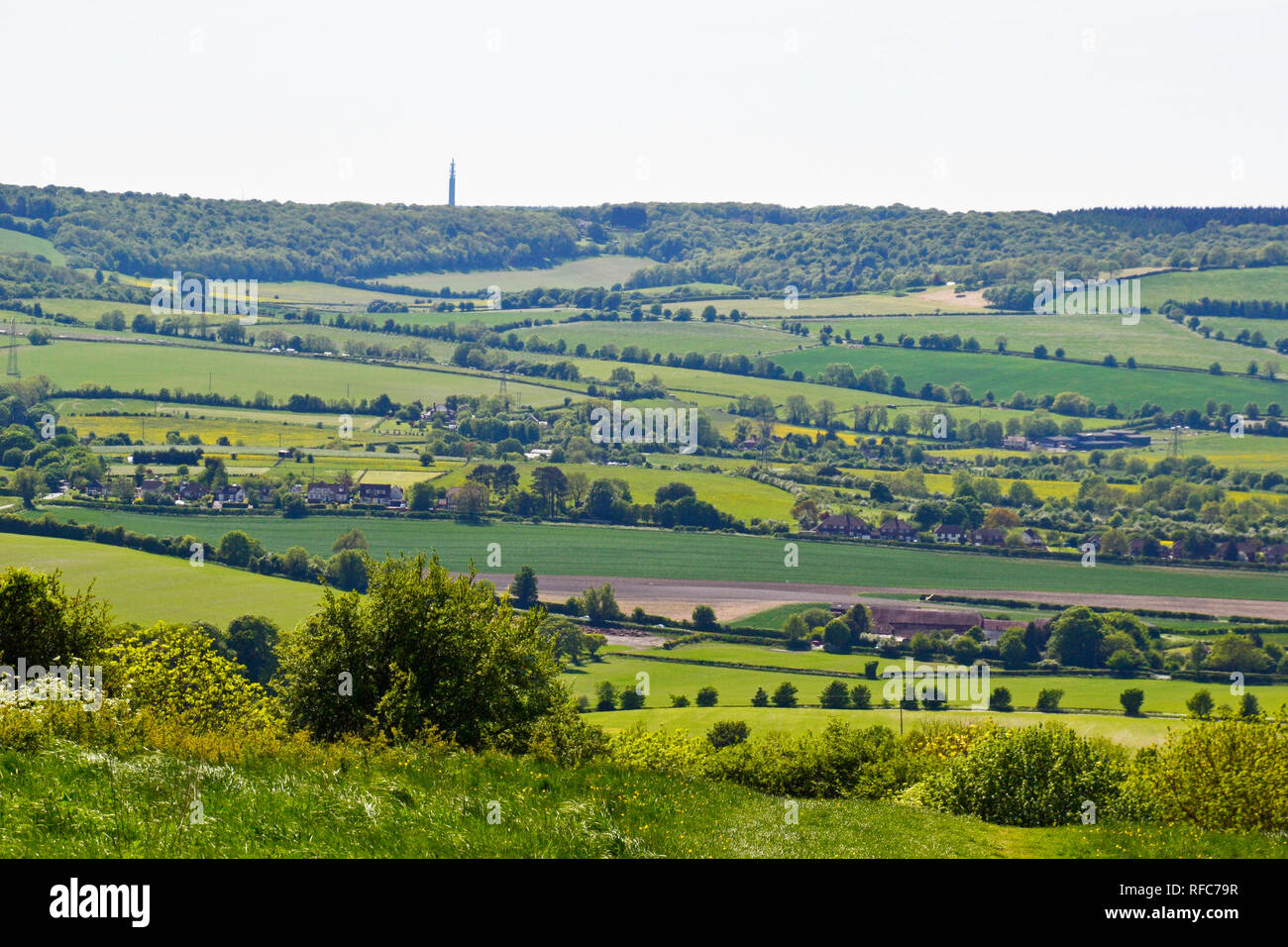 View of Bledlow from the top of Brush Hill, Whiteleaf, Buckinghamshire ...