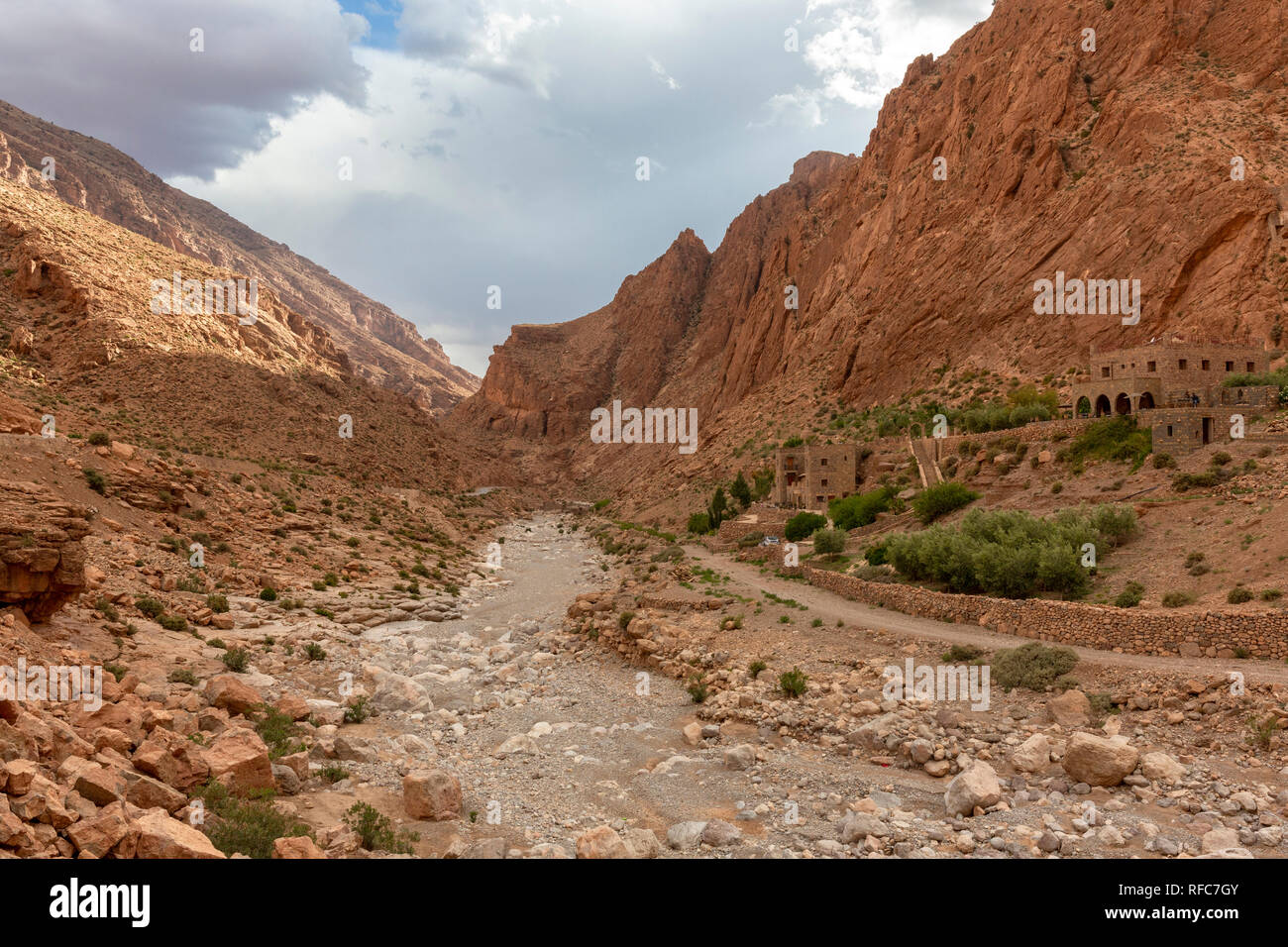Todgha Gorge, a canyon in the High Atlas Mountains in Morocco, near the ...