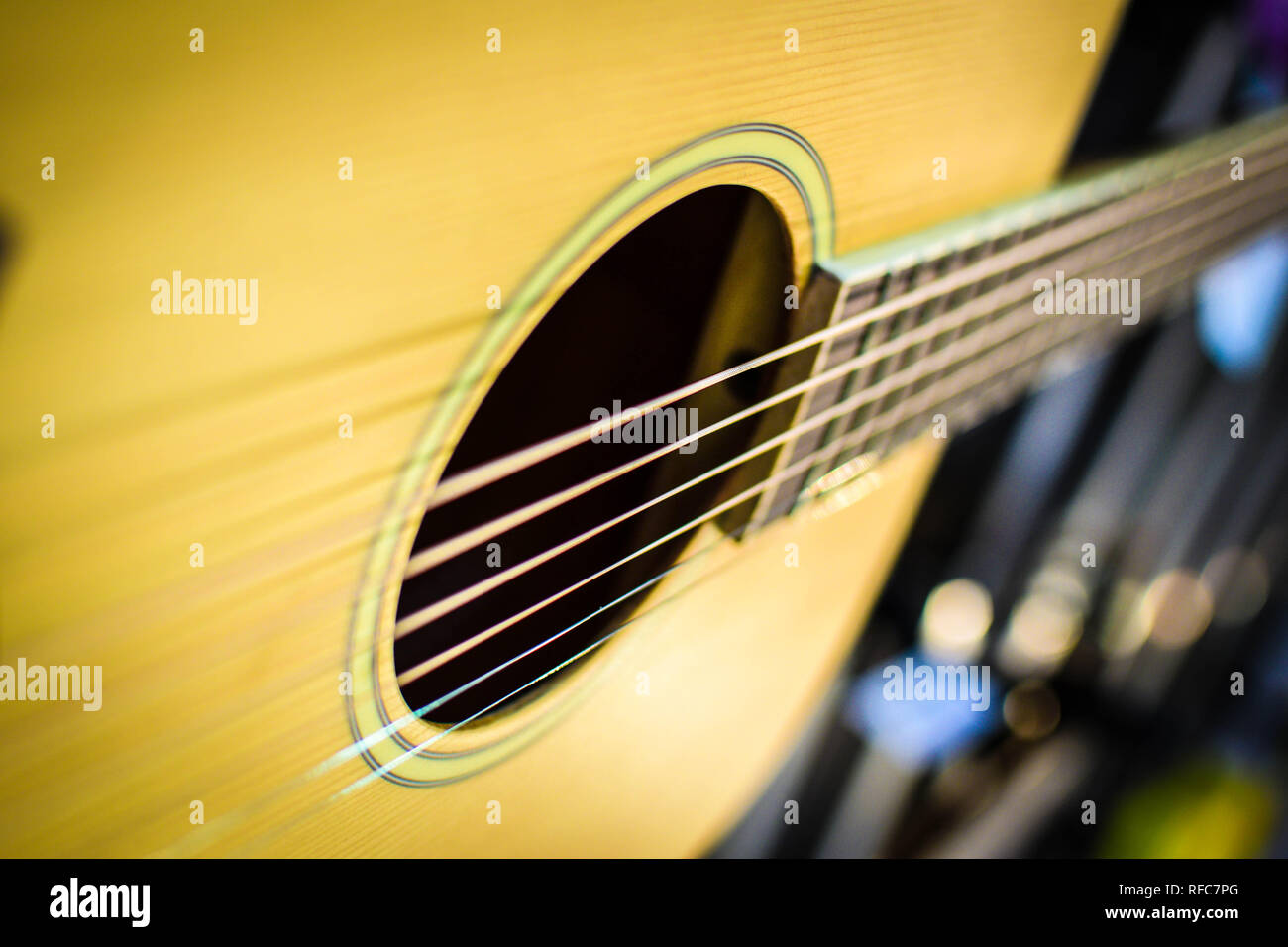 Acoustic guitar sound hole hi-res stock photography and images - Alamy