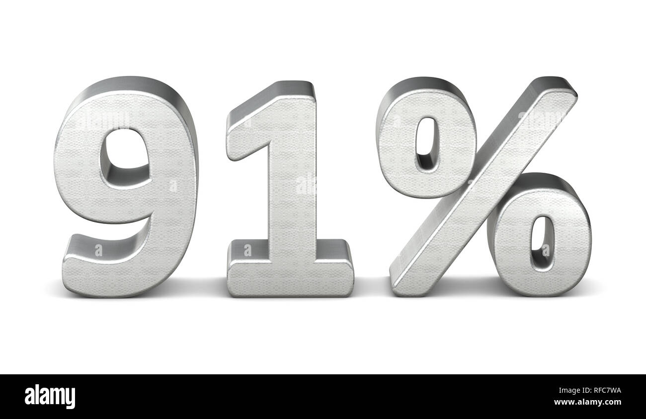 91 percent 3d rendering silver structure Stock Photo - Alamy