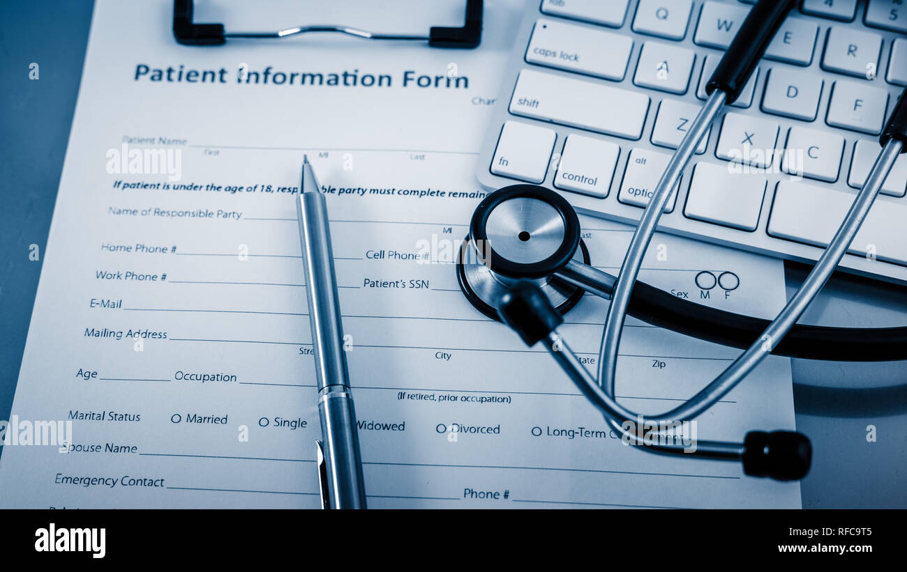 Patient information form analysis record hi-res stock photography and ...