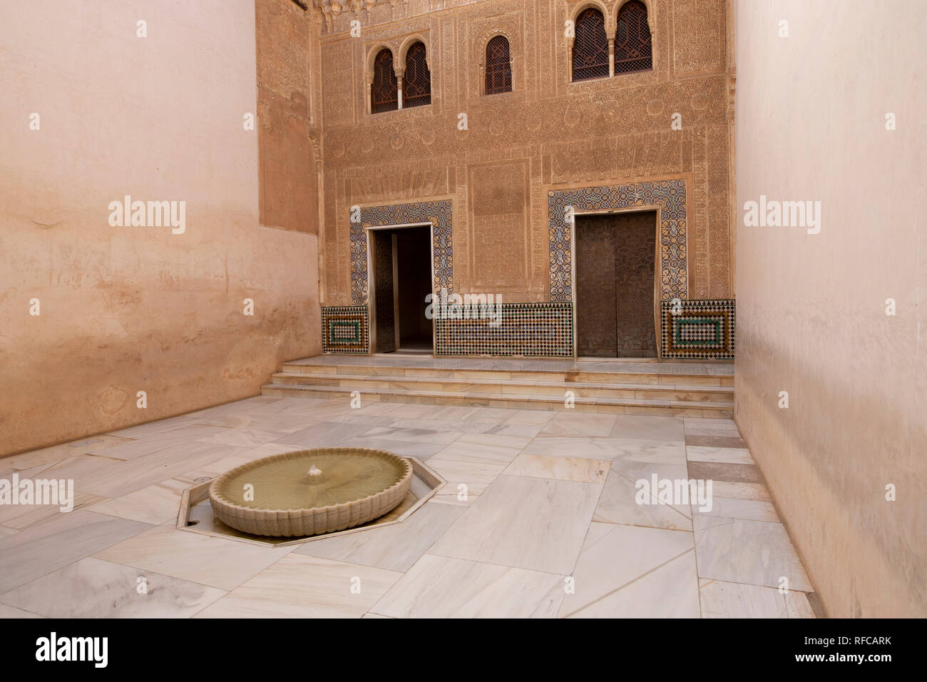Vintage and artistic architecture inside the Alhambra Palace, Granada ...
