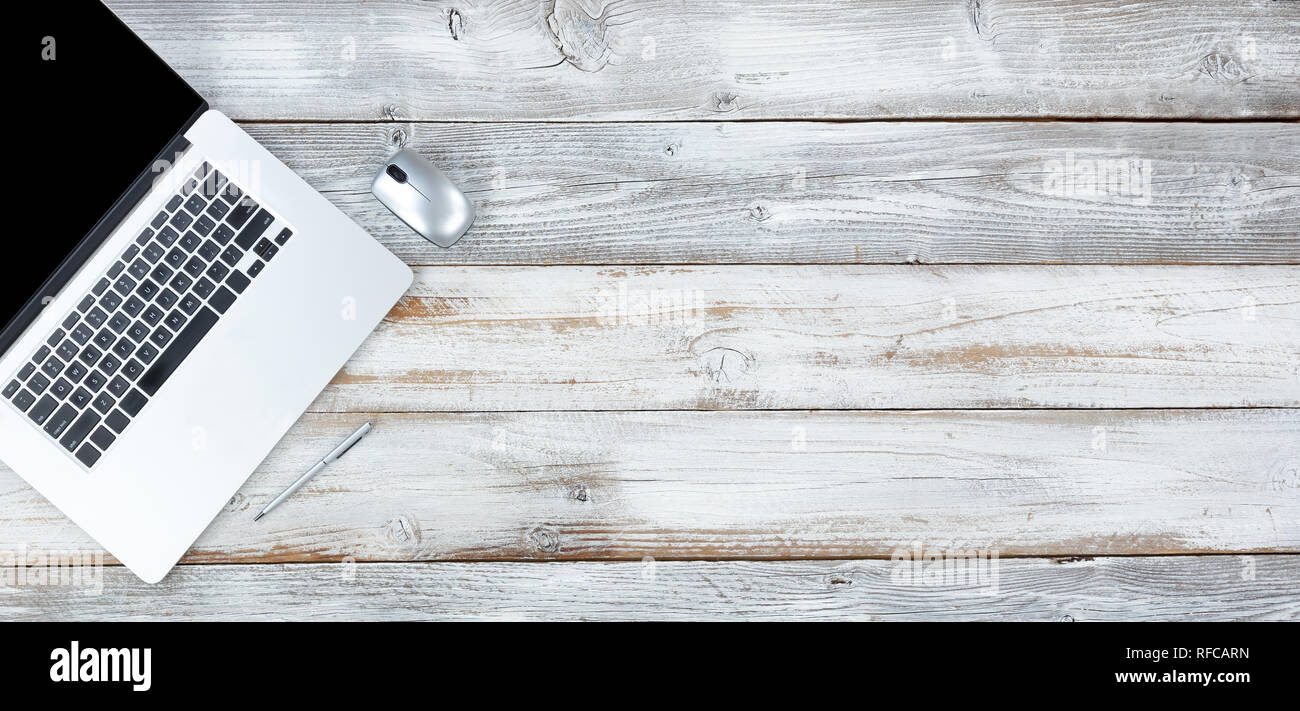 Overhead view of desk with technology plus plenty of copy space Stock ...