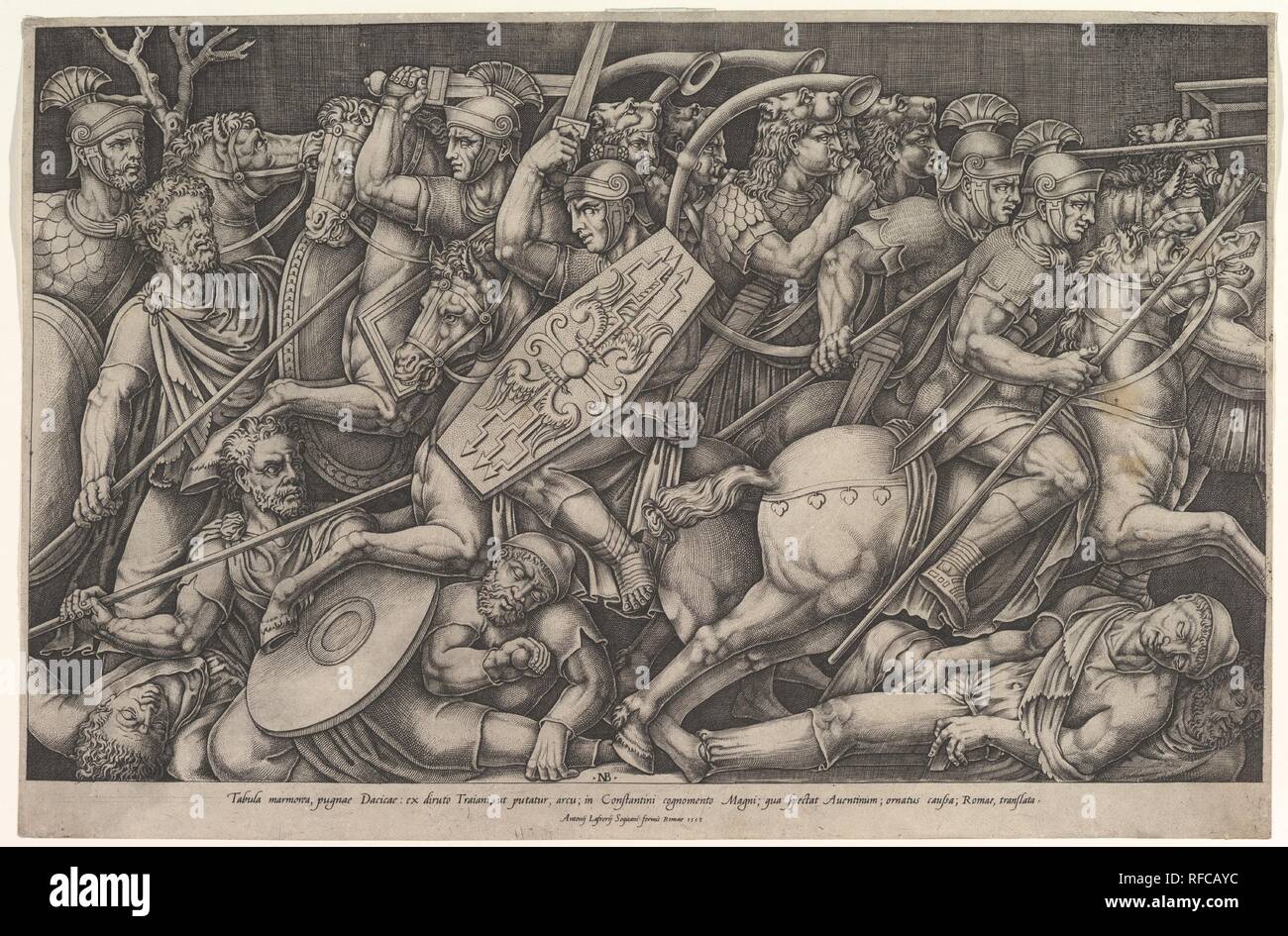Roman soldiers fighting against Dacians, battle scene in shallow depth ...