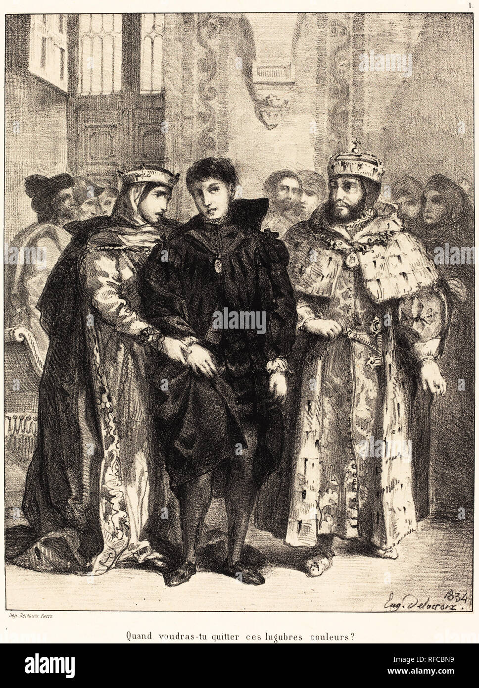 The Queen Tries to Console Hamlet (Act I, Scene II). Dated: 1834 ...