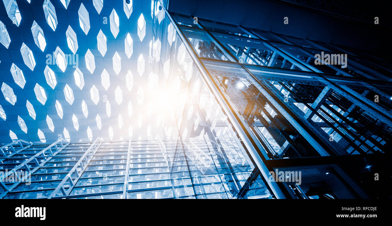 Metal details of an interior of modern office building,architectural ...