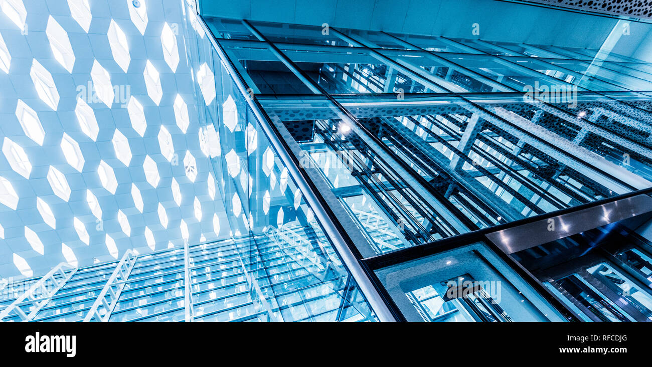 Metal details of an interior of modern office building,architectural ...
