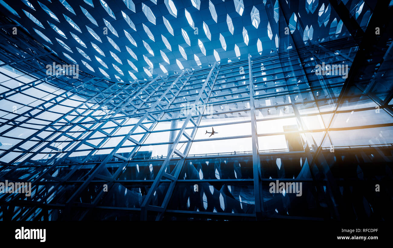 Metal details of an interior of modern office building,architectural ...