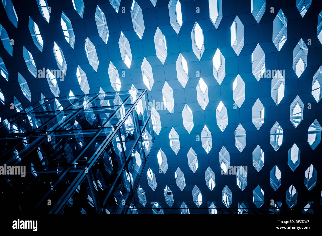 Metal details of an interior of modern office building,architectural ...