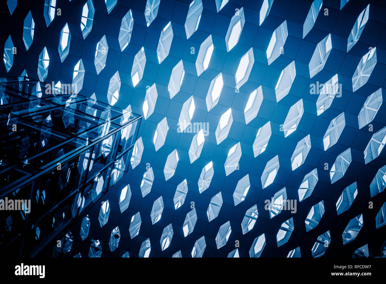 Metal details of an interior of modern office building,architectural ...