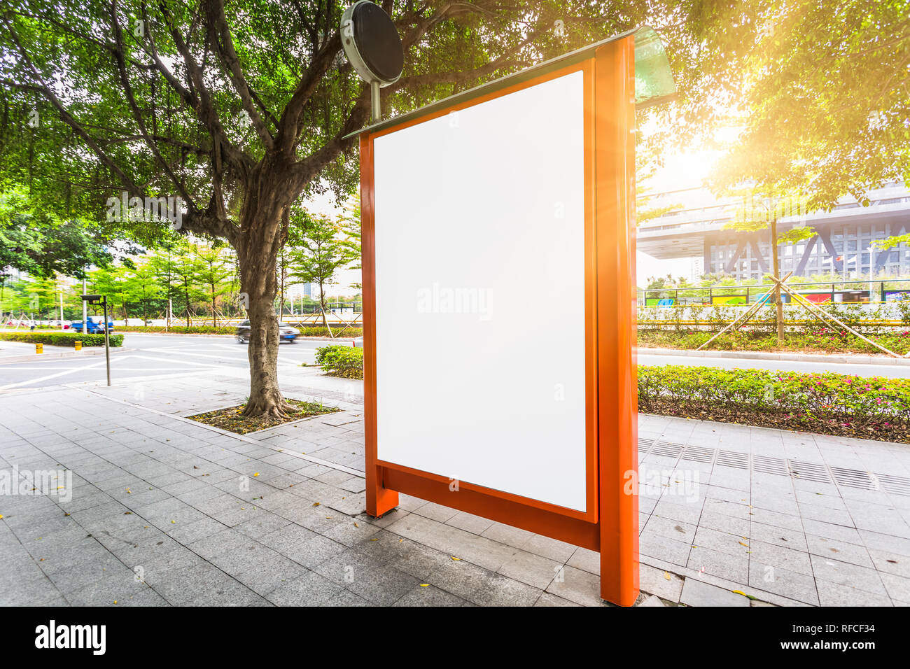 blank billboard at bus station Stock Photo - Alamy