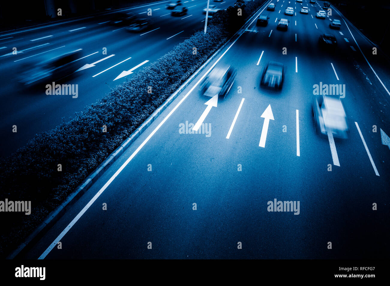 high angle view of city overpass traffic,chongqing china.Chinese ...