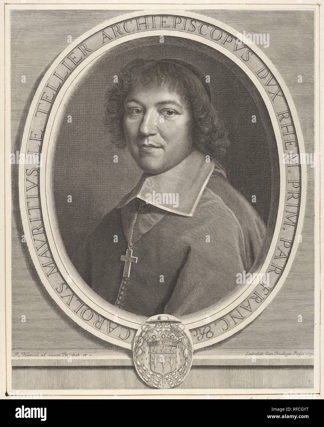 Charles-Maurice le Tellier. Artist: Robert Nanteuil (French, Reims 1623 ...