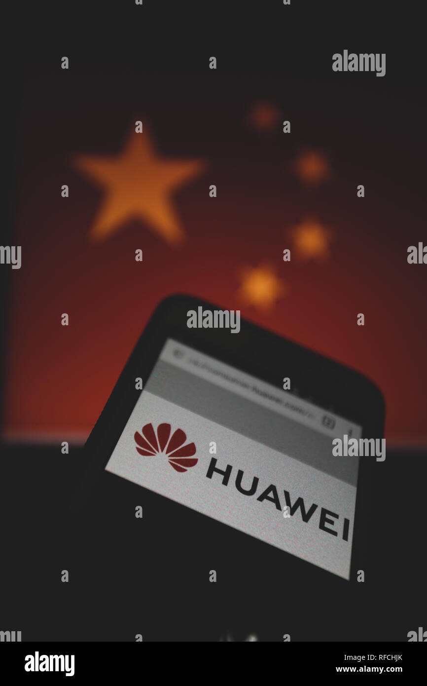 Huawei china flag hi-res stock photography and images - Alamy