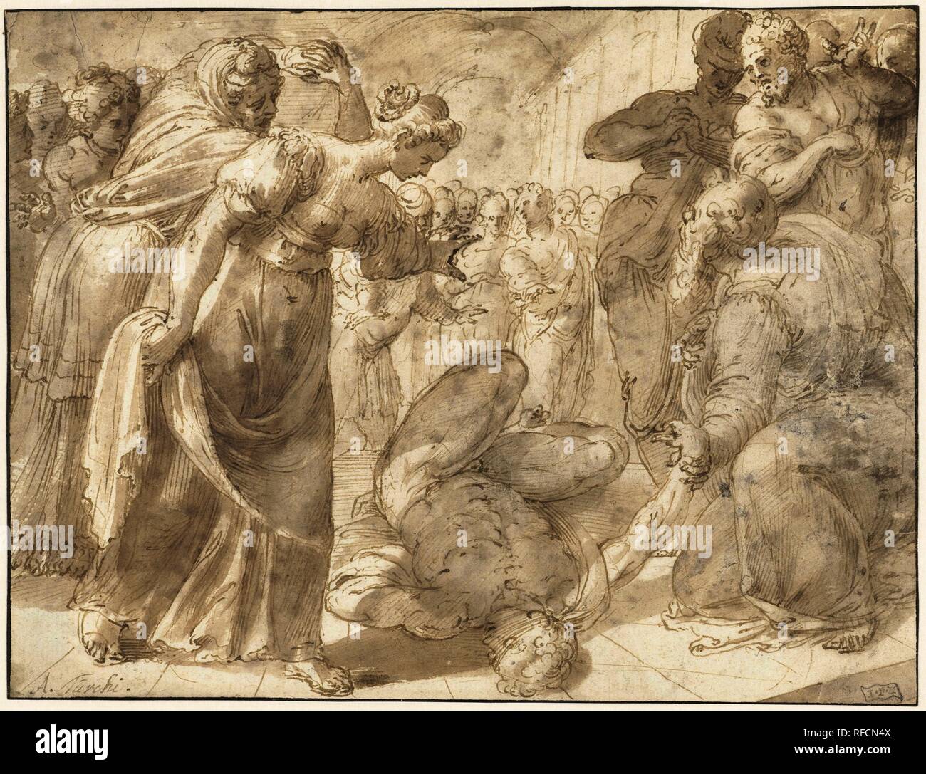 The death of Ananias. Draughtsman: Alessandro Turchi. Dating: 1588 ...