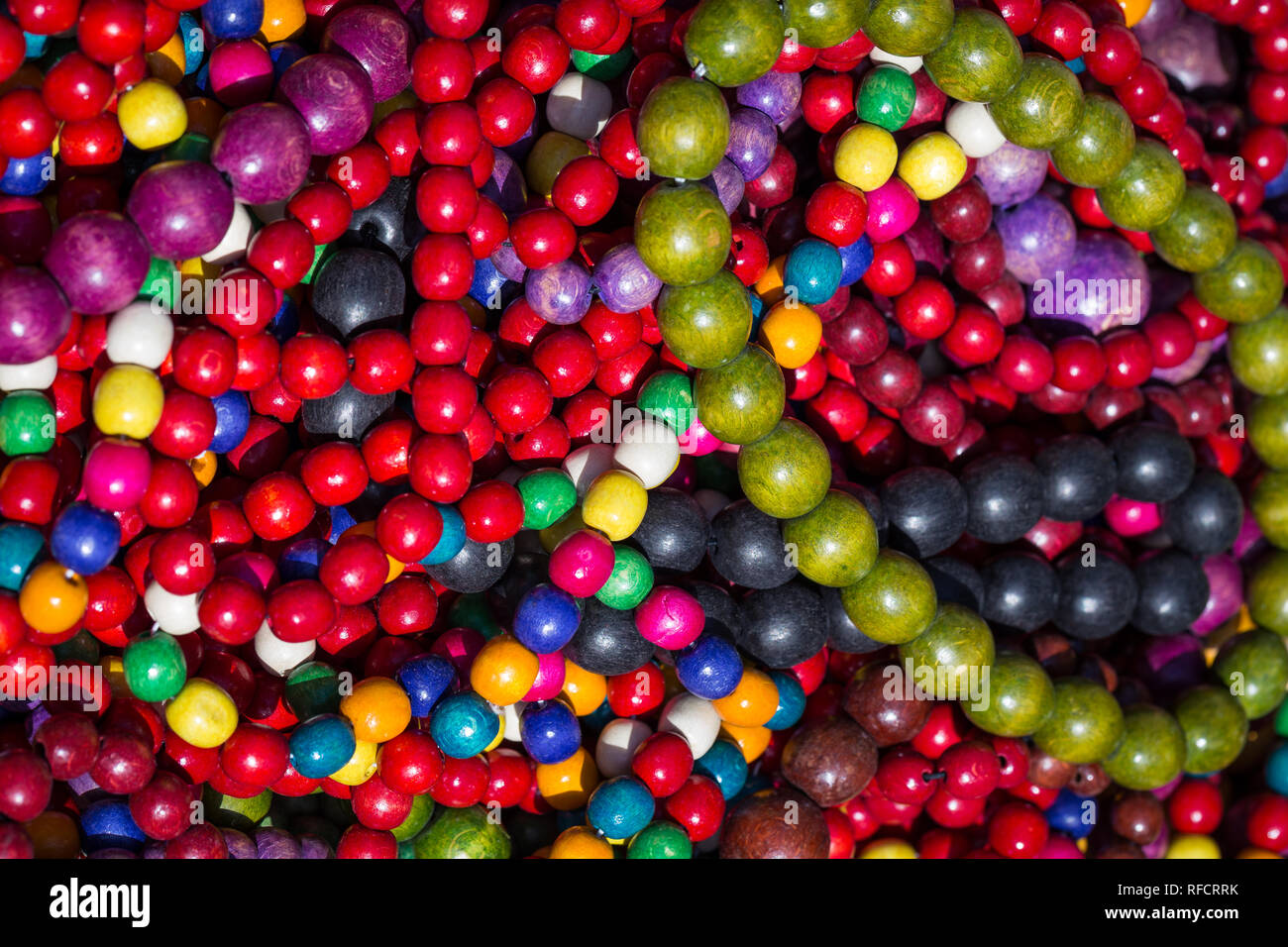 Colorful wooden beads background for chldren Stock Photo - Alamy