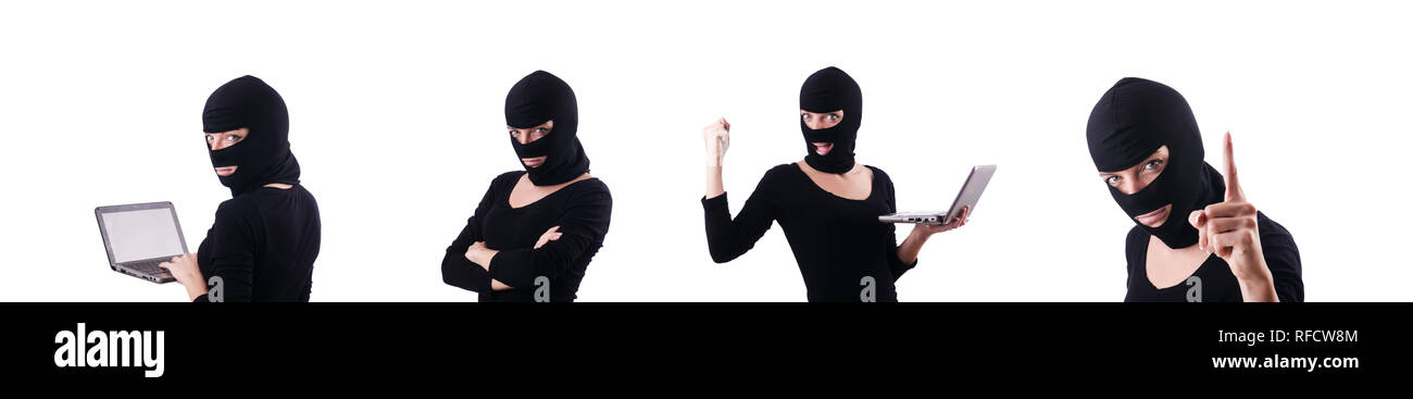 Woman spy computer Cut Out Stock Images & Pictures - Alamy