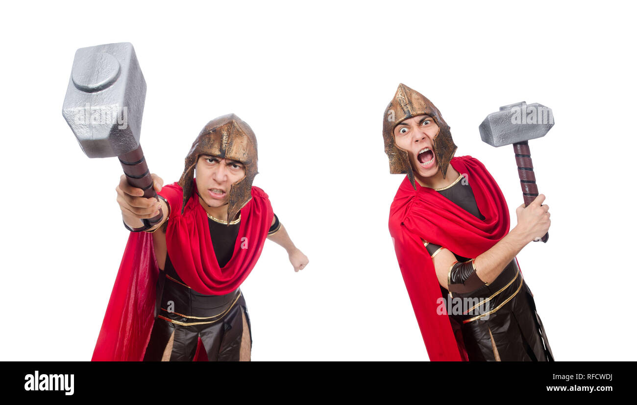 Gladiator isolated on white background Stock Photo - Alamy