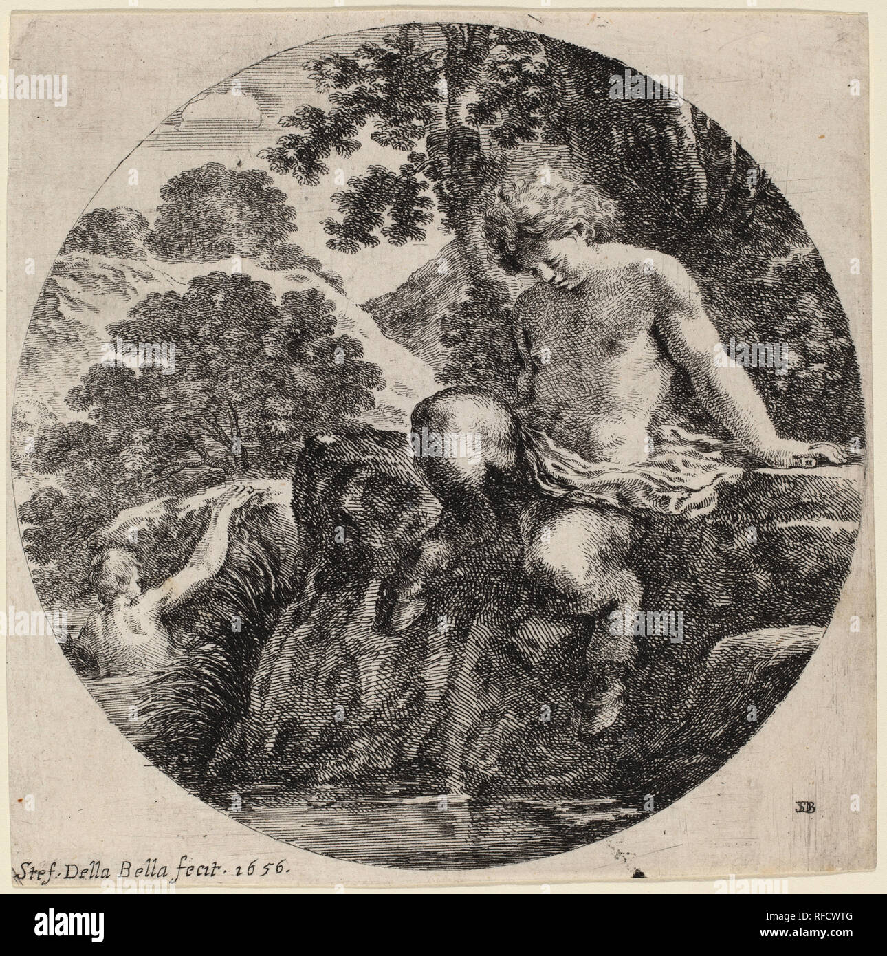 Young Satyr at the Bank of a Stream. Dated: 1656. Dimensions: sheet ...