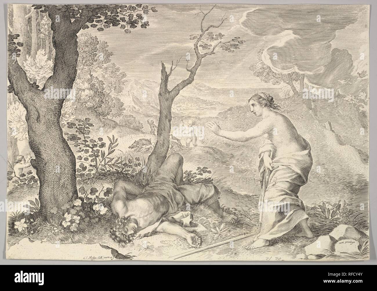 Death of Adonis. Artist: Claude Mellan (French, Abbeville 1598-1688 ...