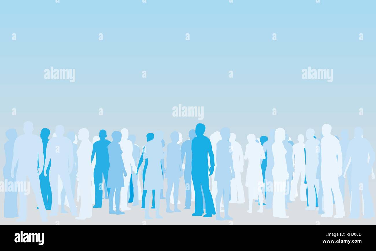 Background with silhouettes of people in different poses and different ...