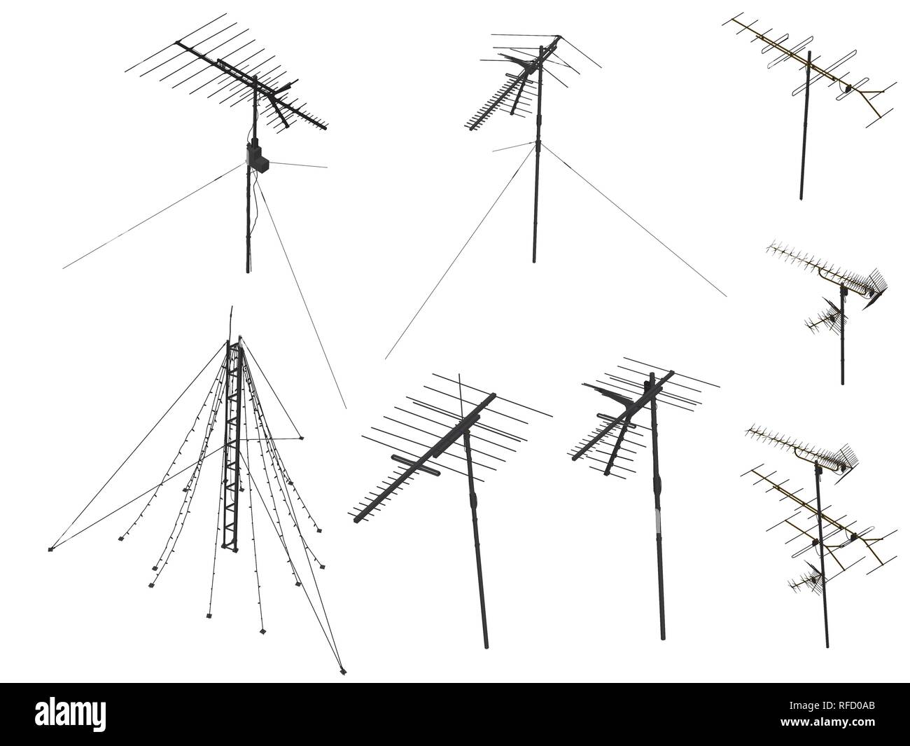 Building with cell tower antennas Stock Vector Images - Alamy