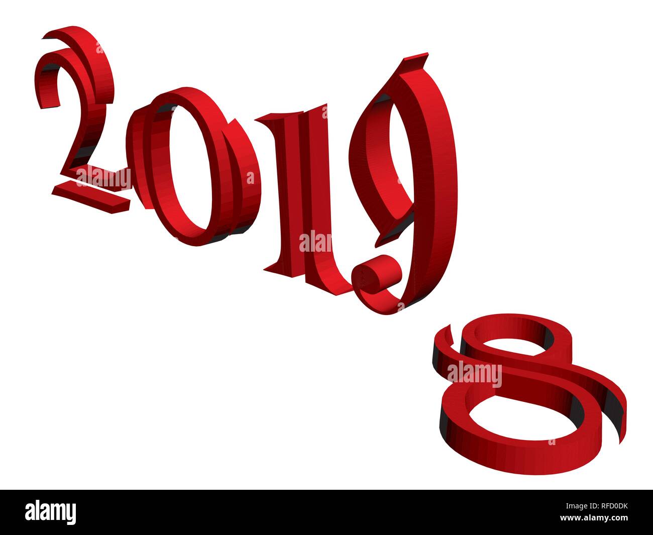 Background with numbers 2018 and 2019. Change of year. New 2019 year ...