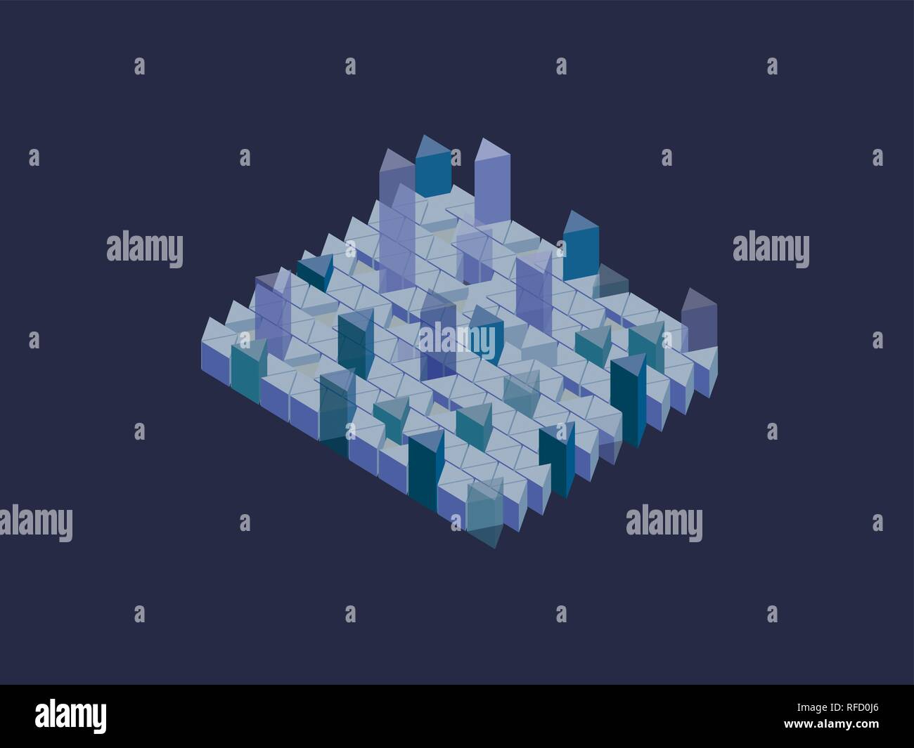 Infographics with translucent prisms of different lengths. Vector ...