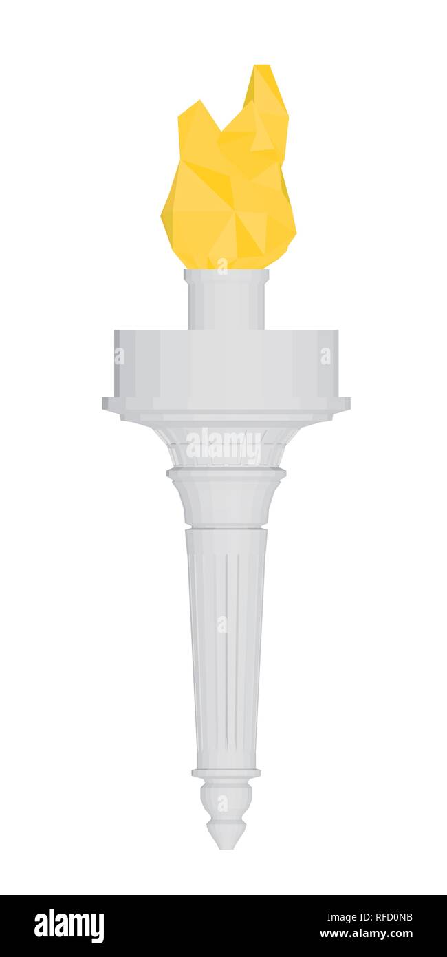 Torch with fire. Polygonal fire with a torch. Vector illustration Stock ...